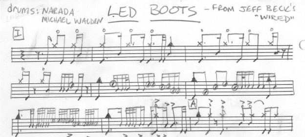 Narada Michael Walden "Led Boots" Drum Transcription (Intro) - jon mattox
